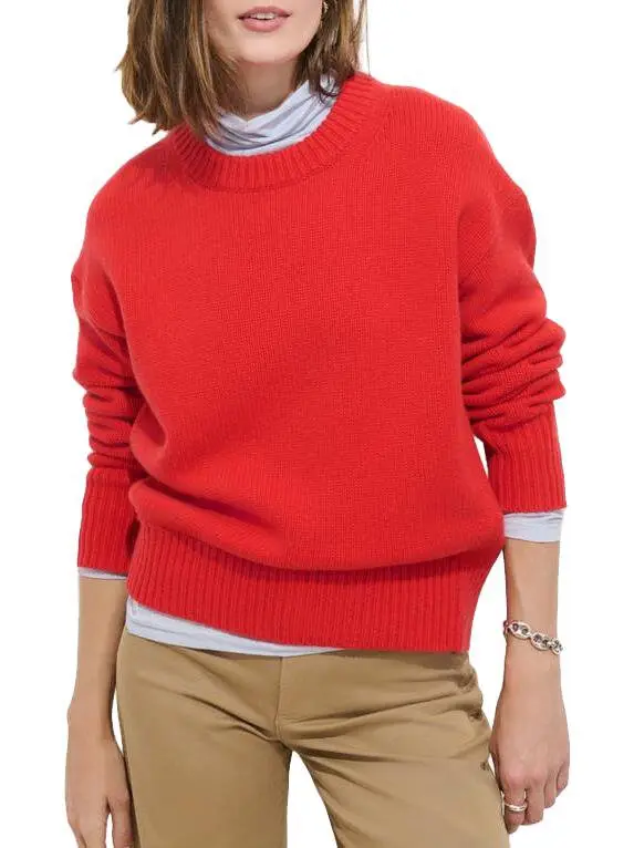 ALEX MILL Nottinghill Wool Sweater - Bright Red