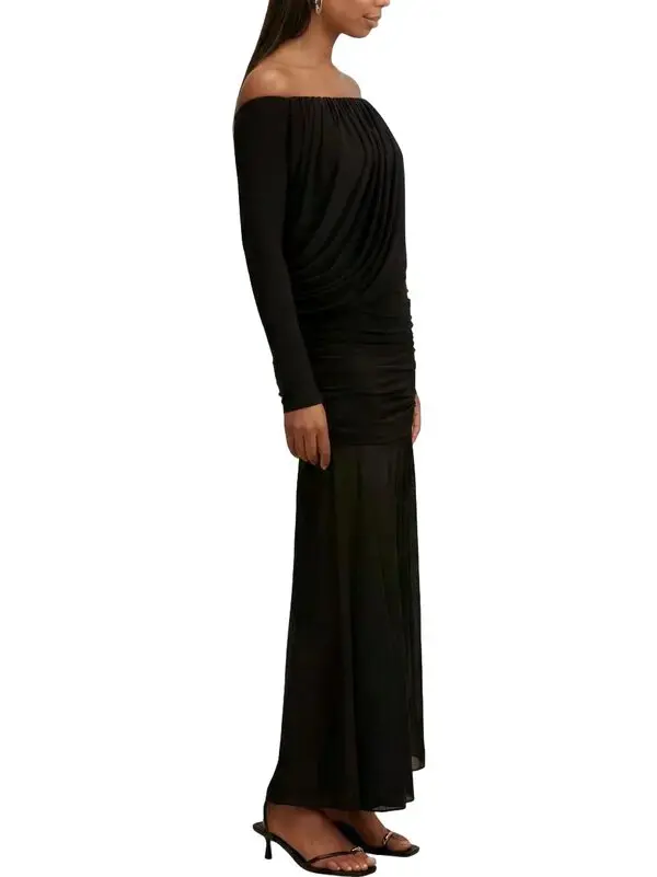 EVER NEW Belinda Bardot Draped Maxi Dress - Black