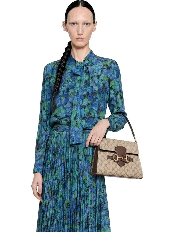 Gucci Flora Lavallère Shirt - Blue