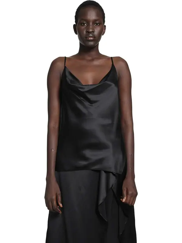 Acne Studios Shiny Satin Tank Top - Black