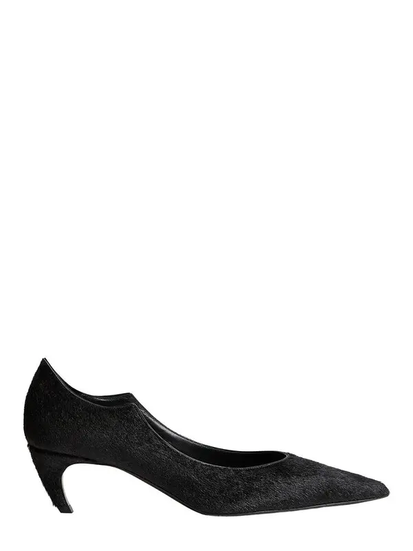 Khaite Valerie Haircalf Pump 55 - Black