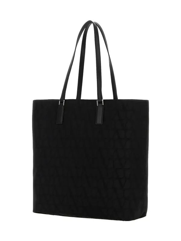 Valentino Garavani Toile Iconographe Tote Handbag - Black