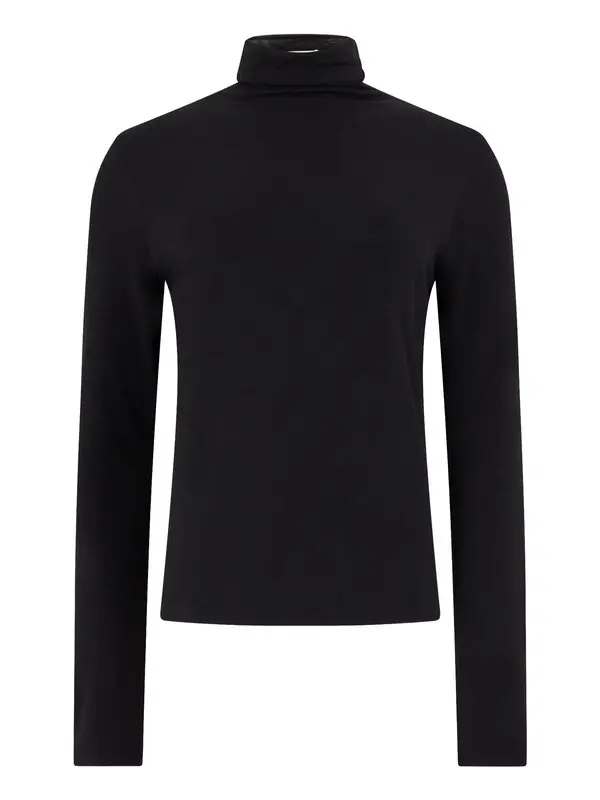 Vince High-neck Long-sleeve Top - Black