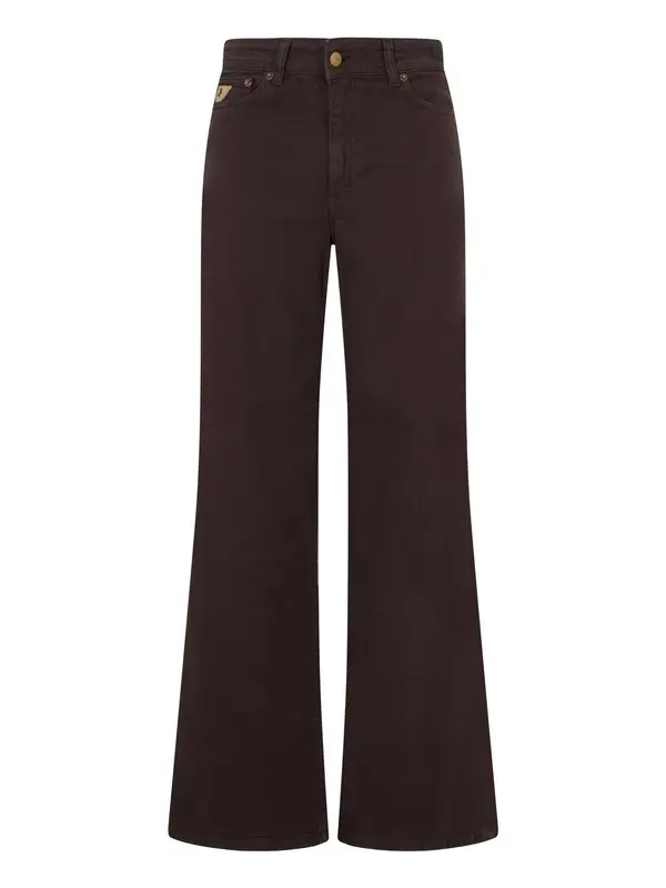 LOIS Loose High-waist Cotton Denim With Wide Flare Legs - Black