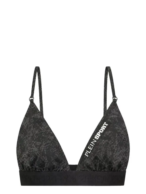 PLEIN SPORT Roar Triangle Bikini Top - Black