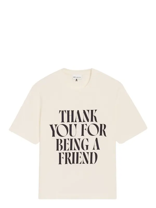 AMI Paris White Cotton Thank You For Being A Friend Print T-shirt 'white - Cream