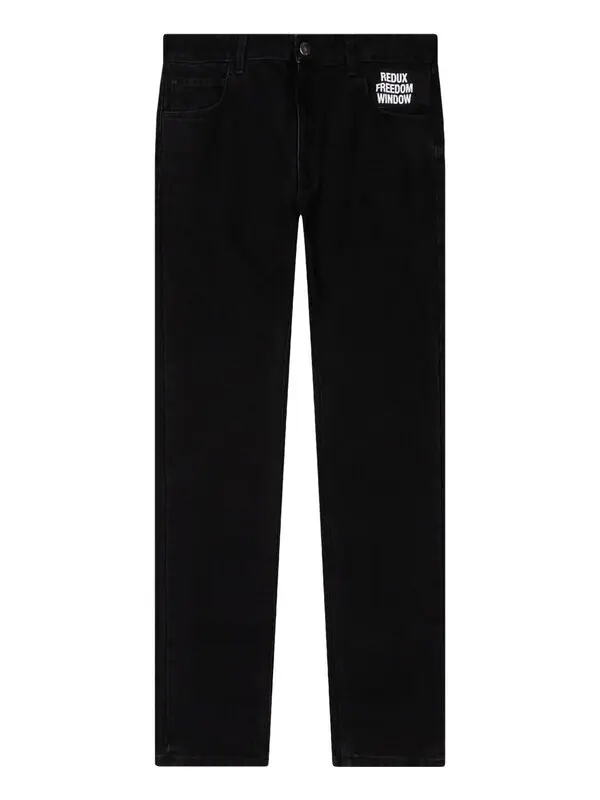 Raf Simons Slim Fit Denim With Picture Patch - Black