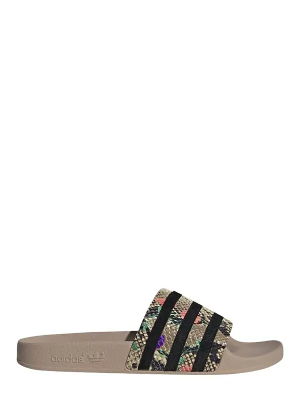 Adidas Wmns Adilette Slides 'snakeskin Embossed - Tan