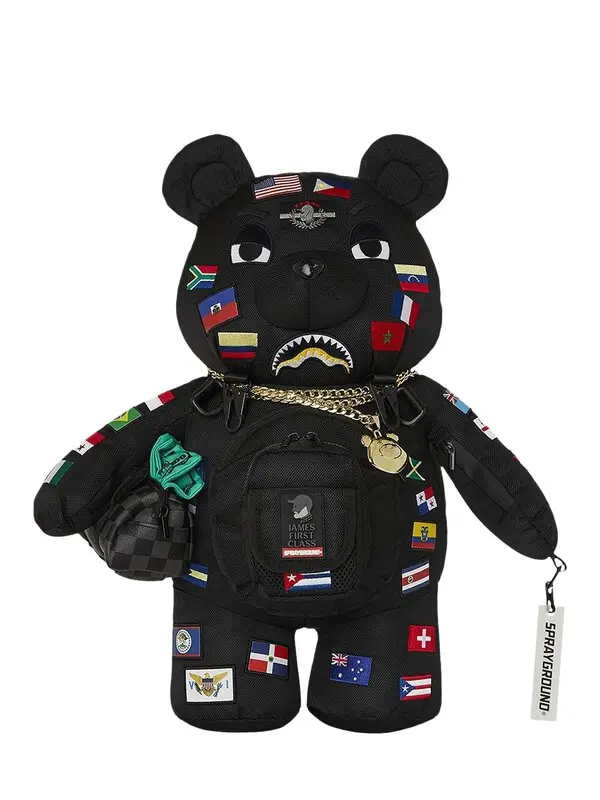 SPRAYGROUND James First Class Global Flags Moneybear Backpack - Multicolor