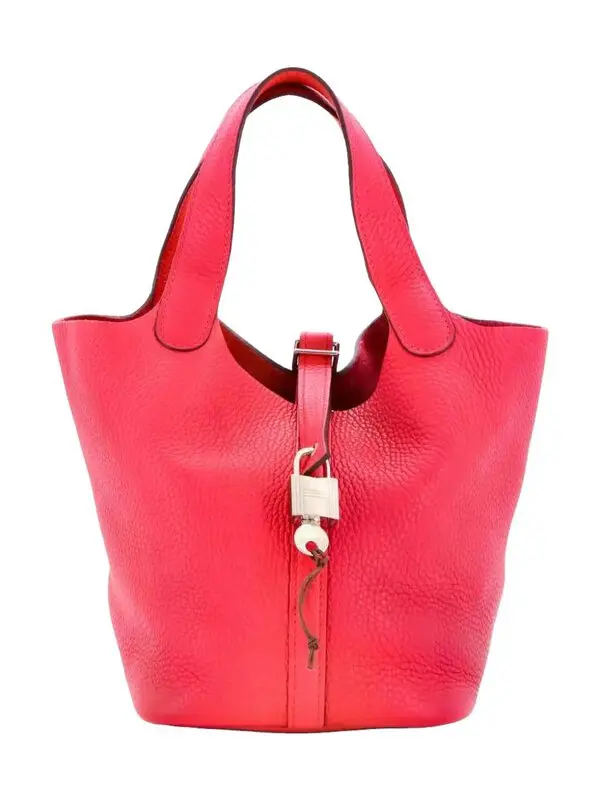 Hermès Picotin Lock Bag Tricolor Clemence Pm Bucket Bag - Pink