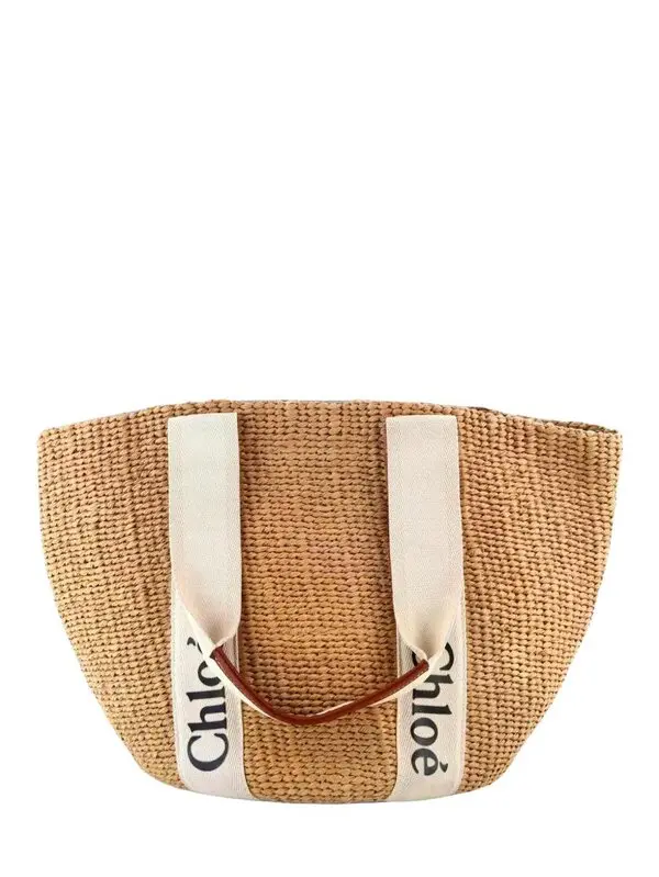 Chloé X Mifuko Woody Tote Raffia Large Bucket Bag - Neutrals