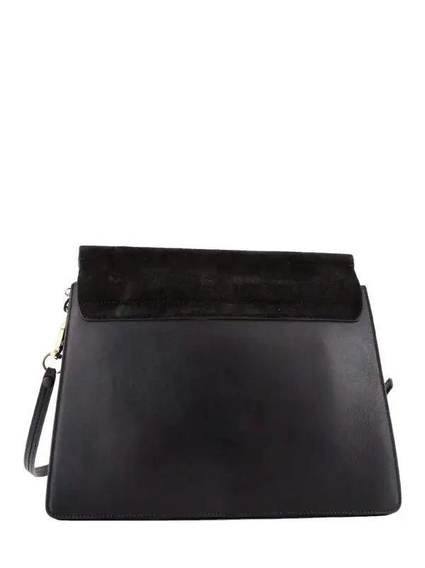 Chloé Faye Leather And Suede Medium Shoulder Bag - Black