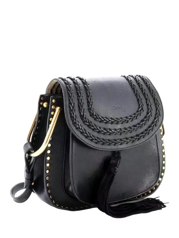 Chloé Hudson Handbag Whipstitch Leather Small Crossbody Bag - Black