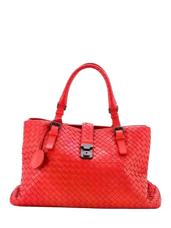 Bottega Veneta Roma Bag Intrecciato Nappa Medium Tote Bag - Red