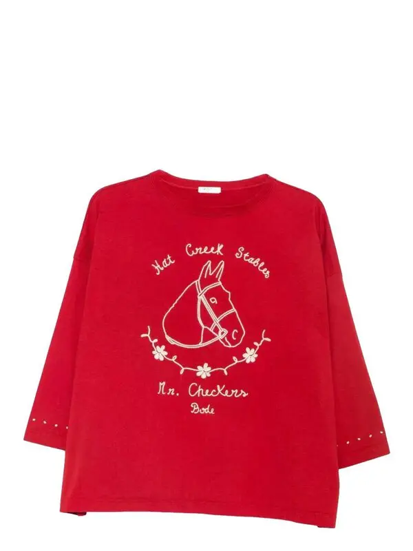 BODE Stables Embroidered T-shirt - Red