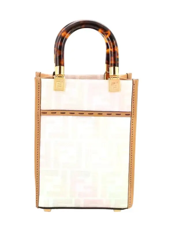 Fendi Sunshine Shopper Printed Zucca Coated Canvas Mini Tote Bag - Brown