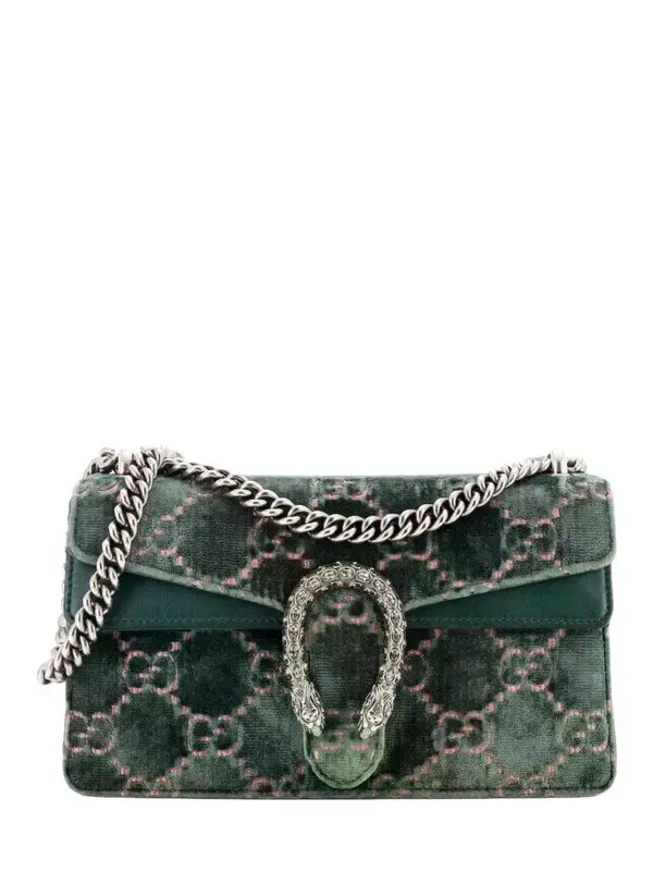 Gucci Dionysus Bag Gg Velvet Mini Shoulder Bag - Green