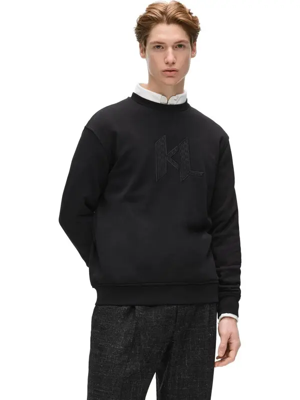 Karl Lagerfeld Monogram Crew Neck Sweatshirt - Black