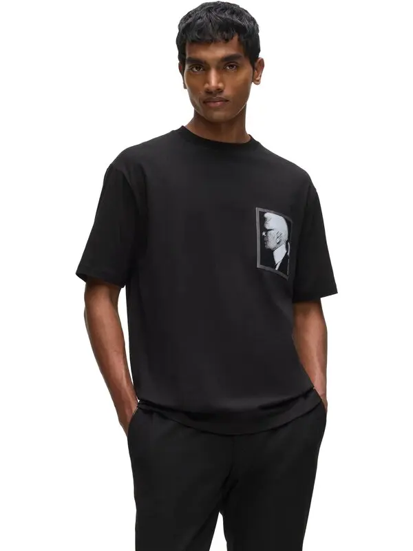 Karl Lagerfeld Relaxed-fit Karl Portrait T-shirt - Black