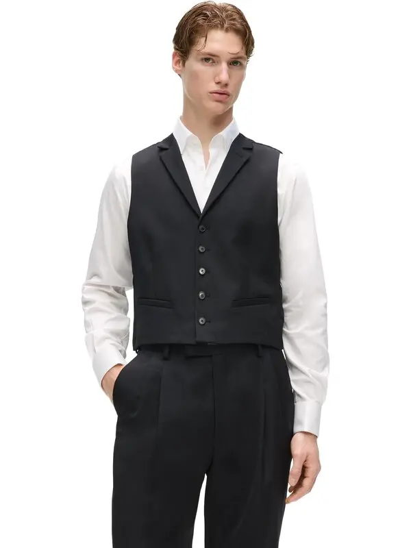 Karl Lagerfeld Kl Studio Wool Suit Waistcoat - Black