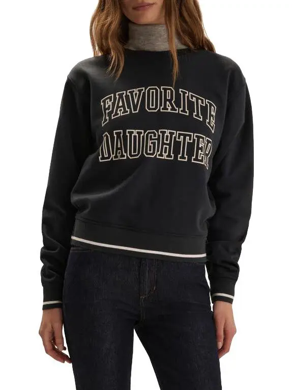 FAVORITE DAUGHTER The Collegiate Graphic Sweatshirt - Navy/white