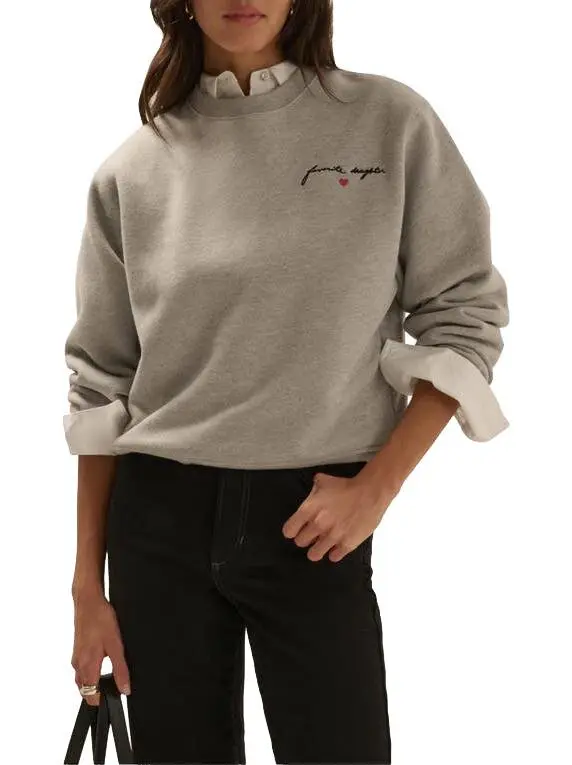 FAVORITE DAUGHTER The Signature Classic Sweatshirt - Heather Grey/true
