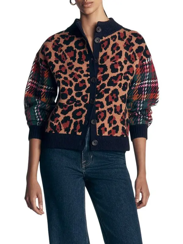 Boden Jemma Jacquard Cardigan - Leopard Hotch