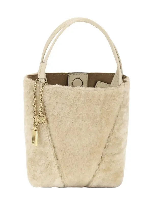 Chloé Spin Bouclé Bucket Bag - Cream