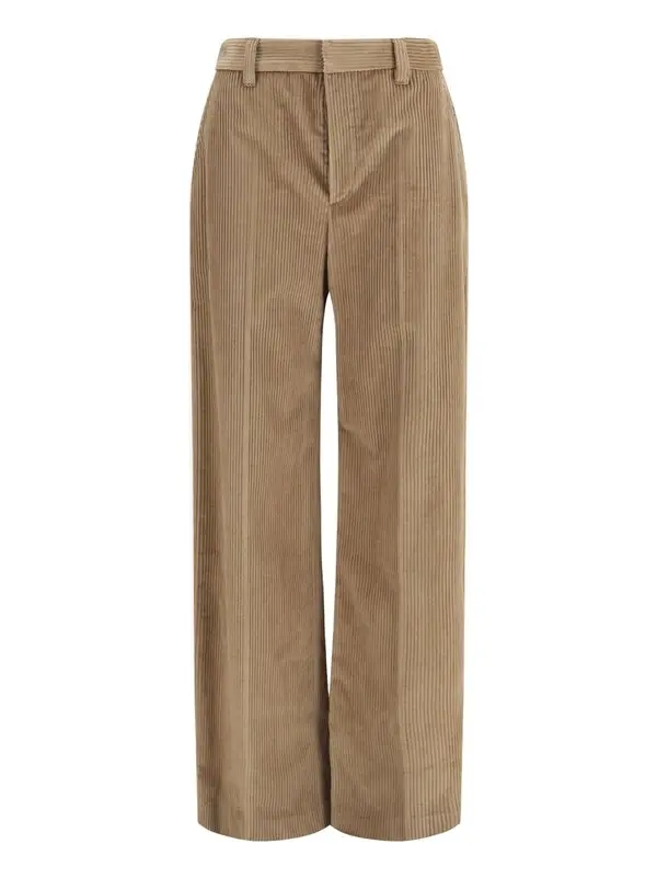 Brunello Cucinelli Cotton Velvet Pants - Brown