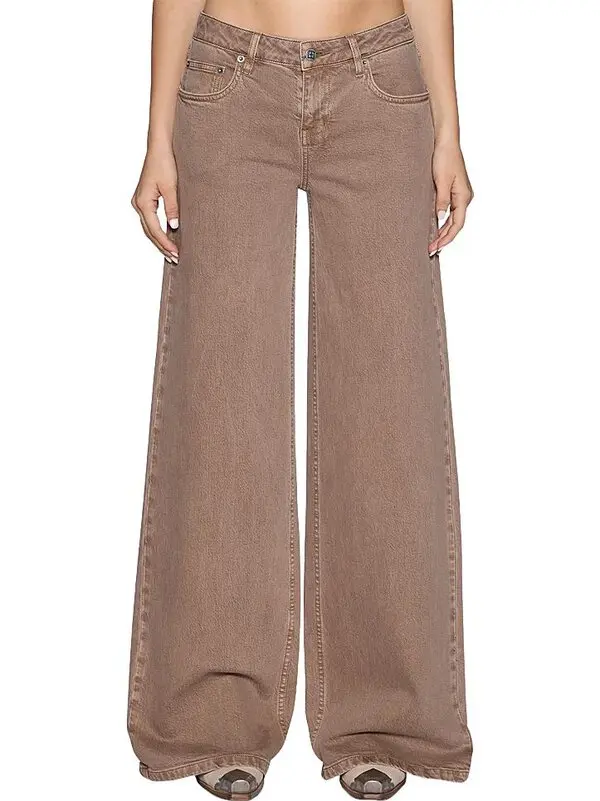 Ksubi Drop Out Low Rise Wide Leg Jeans - Stone