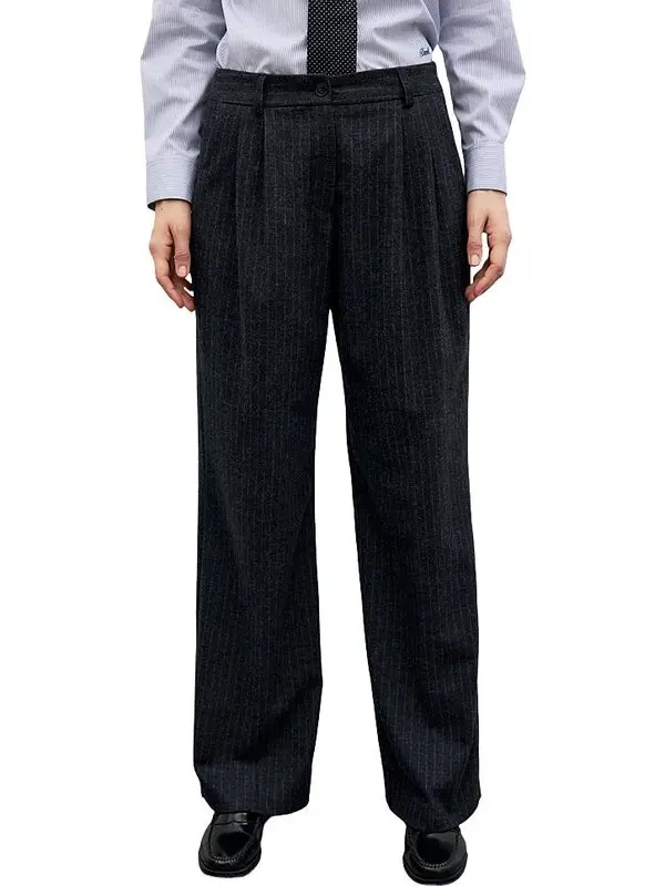 Gerard Darel Mini Pinstriped Pants - Charcoal