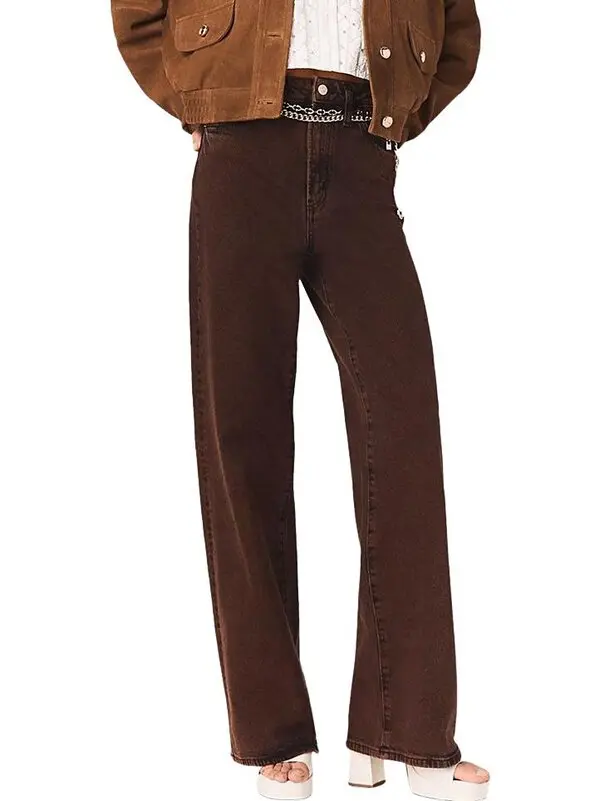 Maje Pantinbrown Mid Rise Bootcut Jeans - Brown