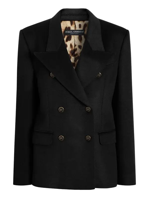 Dolce & Gabbana Linda Double-breasted Cashmere Jacket - Black