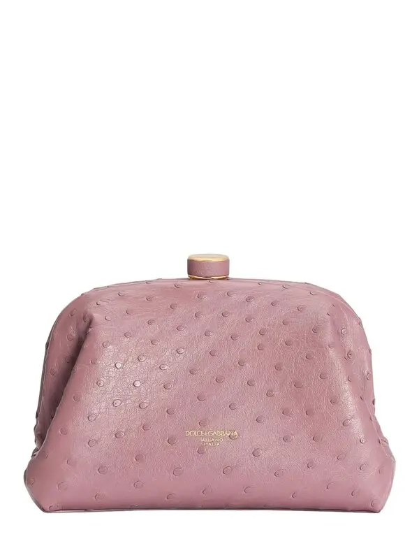 Dolce & Gabbana Mini Grandma Ostrich Leather Handbag - Pink