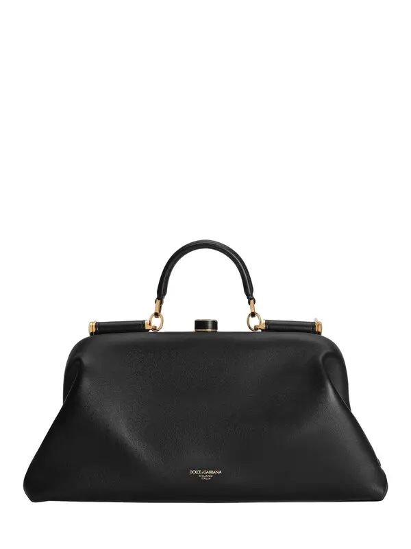 Dolce & Gabbana Large Grandma Handbag In Plongé Nappa Leather - Black