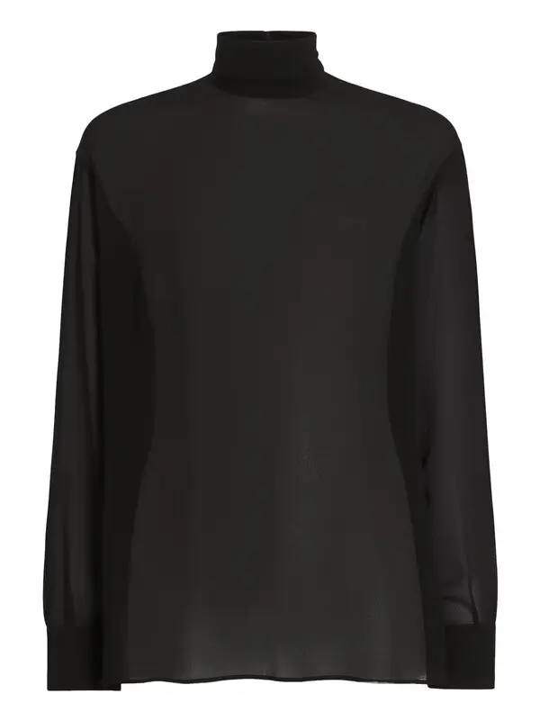 Dolce & Gabbana Silk Georgette Shirt - Black