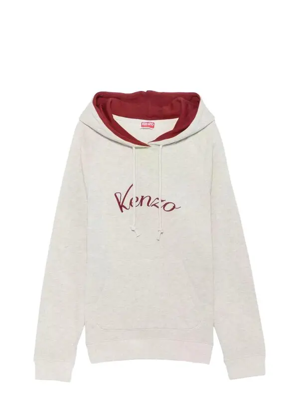 Kenzo Logo-embroidered Zip-hood Hoodie - Grey