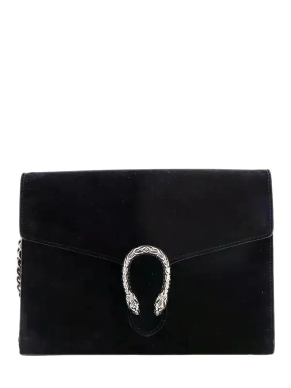 Gucci Dionysus Chain Wallet Suede Small Crossbody Bag - Black