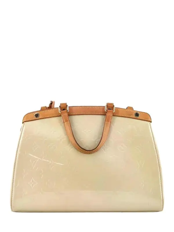 LOUIS VUITTON Brea Handbag Monogram Vernis Mm Satchel - Neutrals