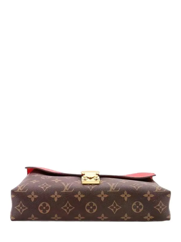 LOUIS VUITTON Pallas Chain Monogram Canvas And Calfskin Shoulder Bag - Red