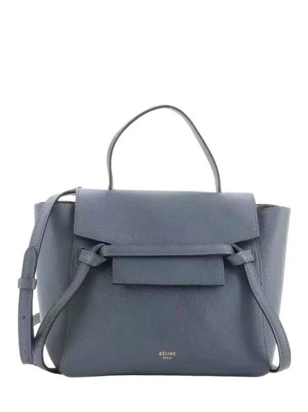 Celine Belt Bag Textured Leather Nano Shoulder Bag - Blue