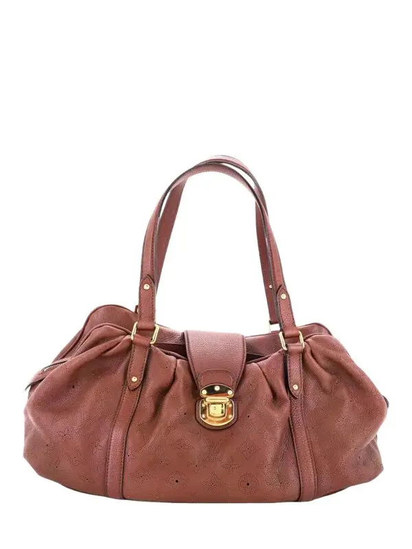 LOUIS VUITTON Lunar Handbag Mahina Leather Pm Satchel - Brown