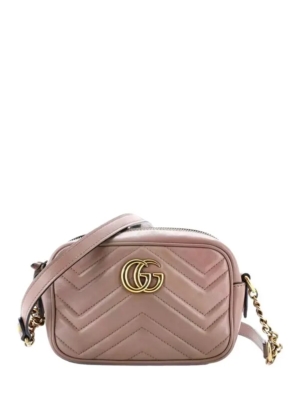 Gucci Gg Marmont Shoulder Bag Matelasse Leather Mini Crossbody Bag - Neutrals
