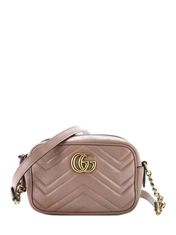Gucci Gg Marmont Shoulder Bag Matelasse Leather Mini Crossbody Bag - Neutrals