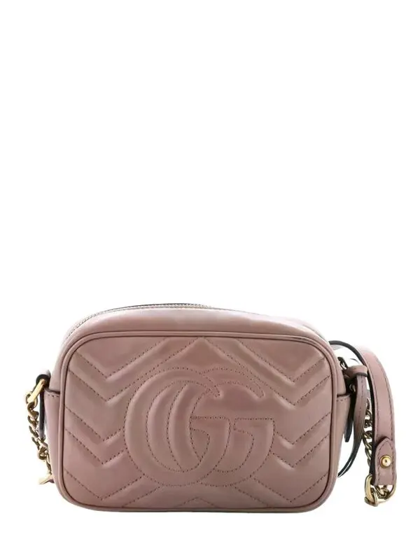 Gucci Gg Marmont Shoulder Bag Matelasse Leather Mini Crossbody Bag - Neutrals