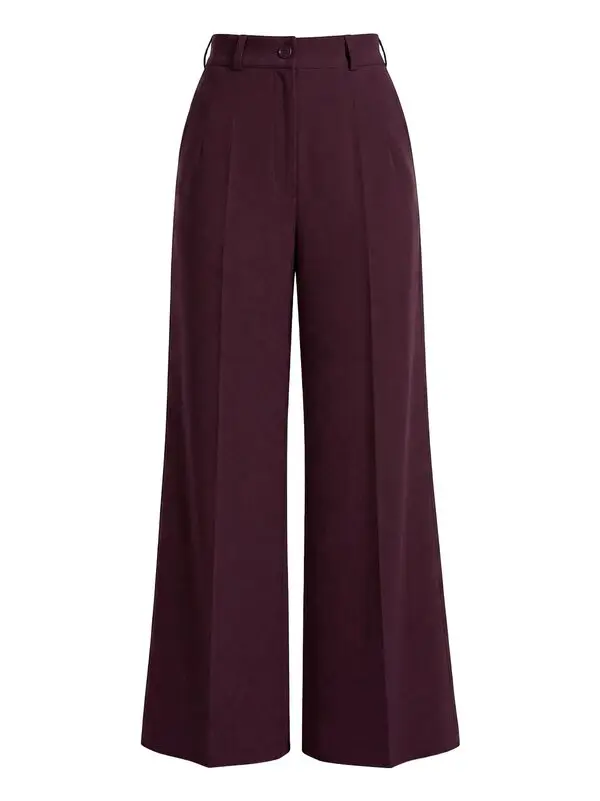 FAZA ATELIER Burgundy High Waisted Wide Leg Trousers The Hourglass - Red