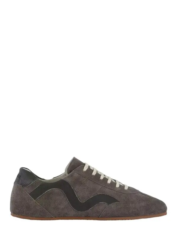 LARDINI Suede Shearling-lined Sneakers - Grey