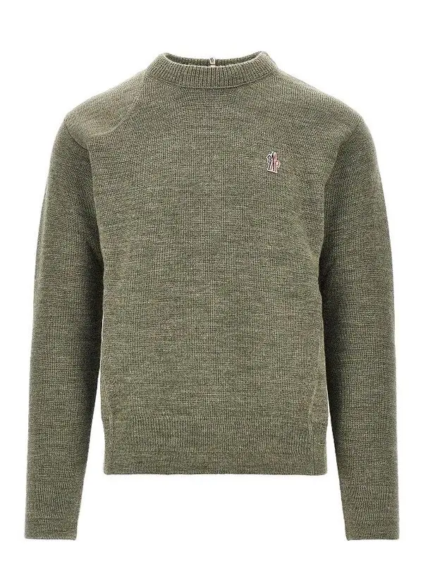 Moncler Logo Patch Wool Weater - Green
