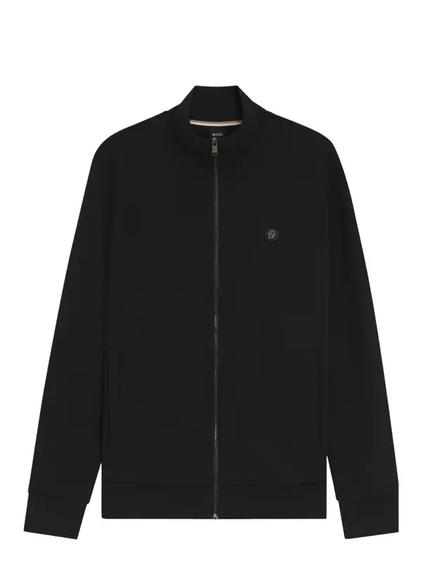 Hugo Boss Logo Patch Zip-up Jacket - Black