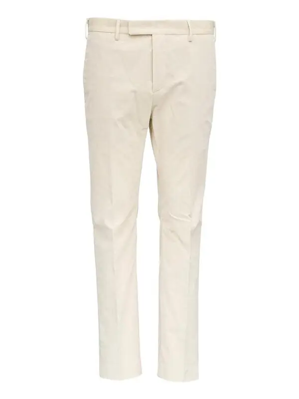 PT TORINO Mid-rise Cropped Velvet Trousers - White